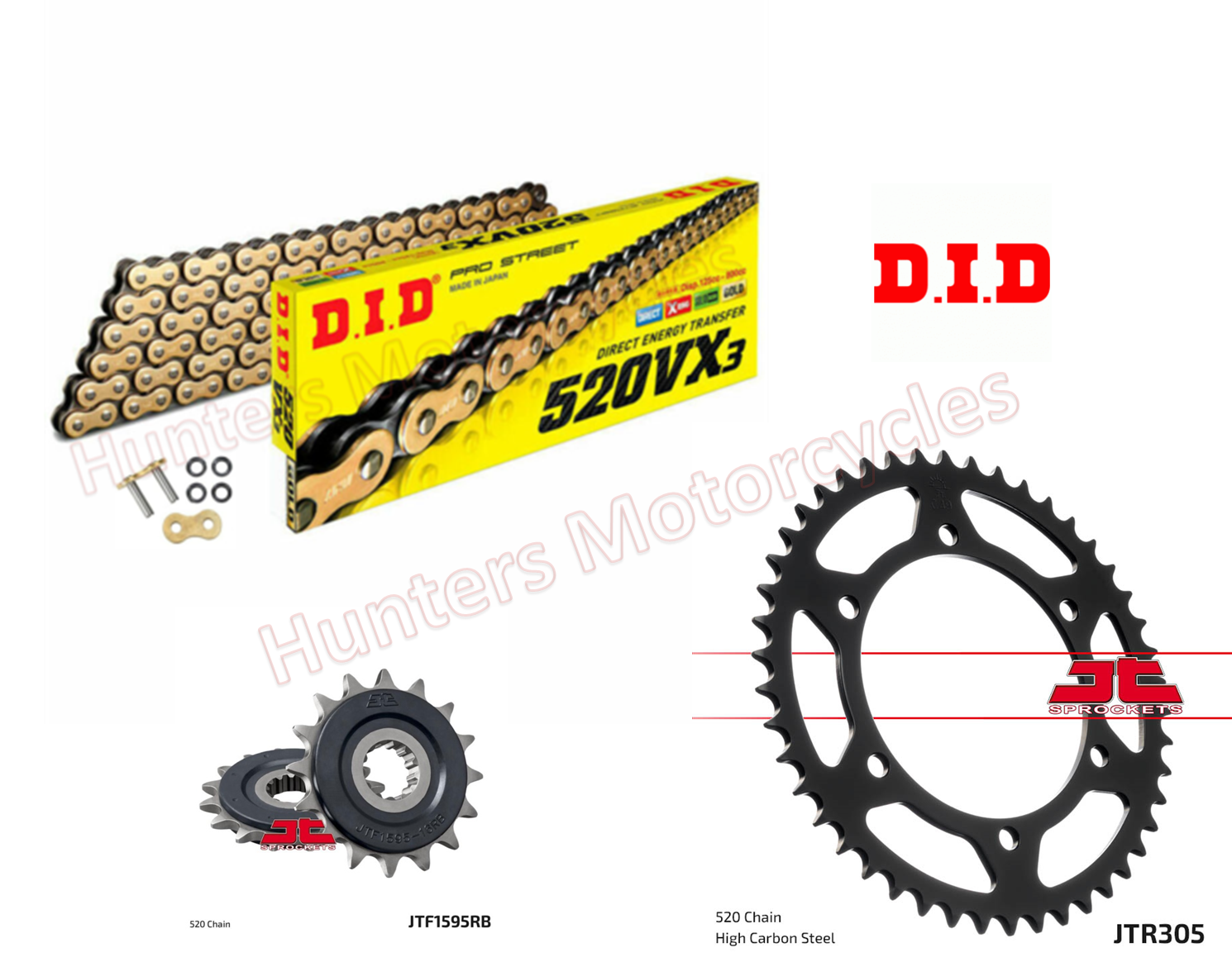 Triumph Tiger 800 XC DID Gold X-Ring Chain and JT Sprockets Kit from ...