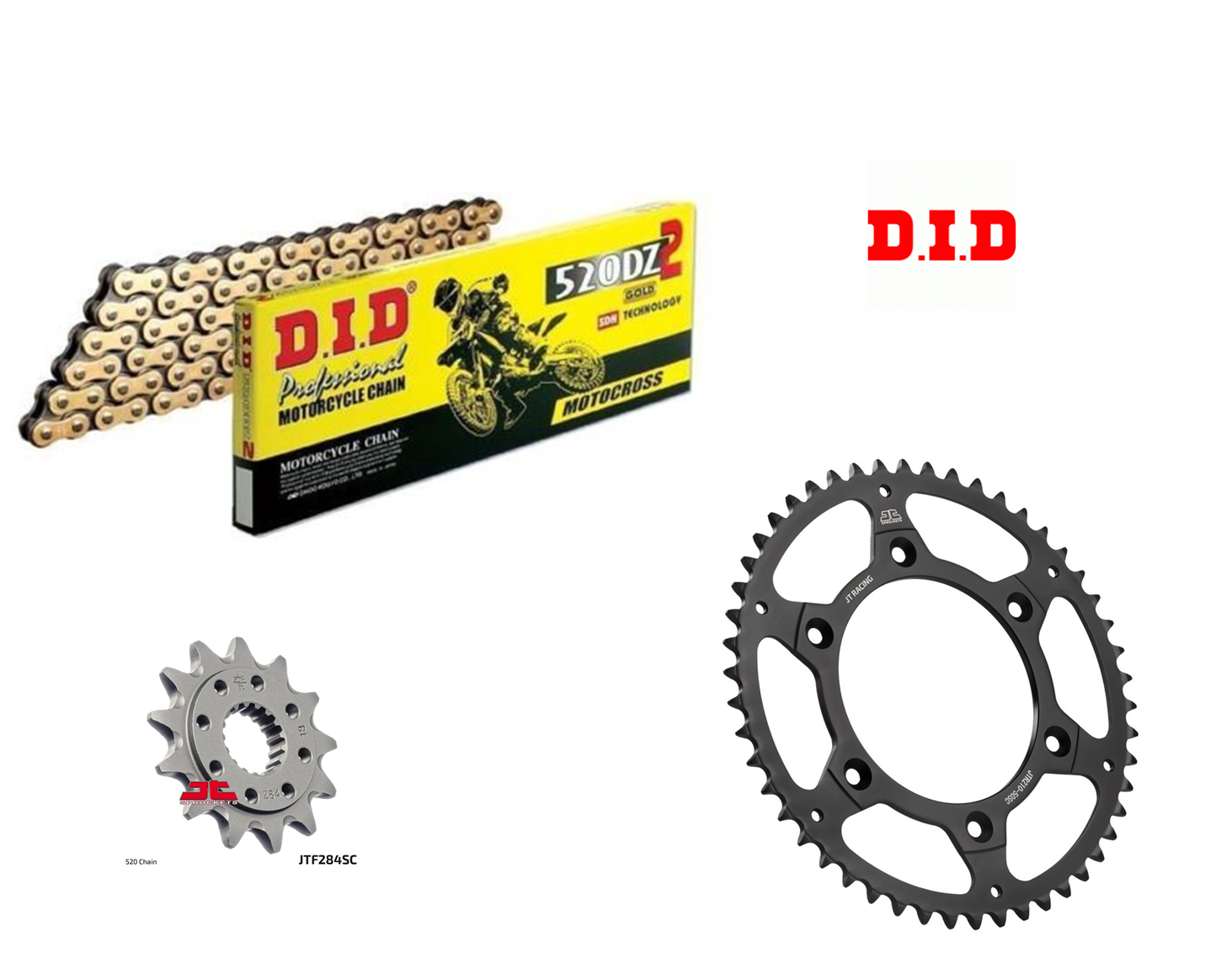 KTM SXF250 DID Heavy Duty GOLD MX Motocross Chain and JT Sprockets Kit ...