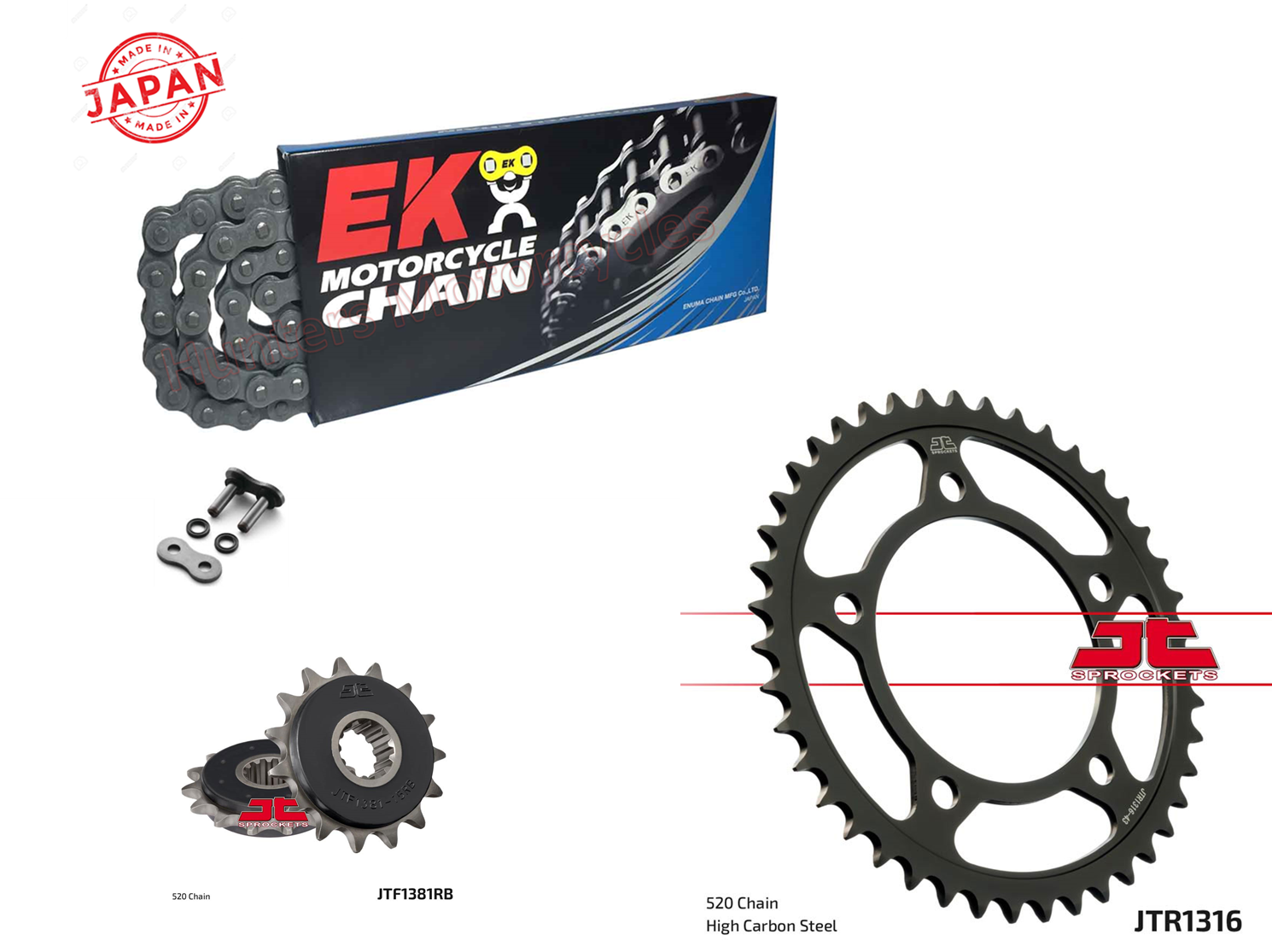 Honda CB500X & XA JT Silver X-Ring Heavy Duty Chain and JT Quiet ...