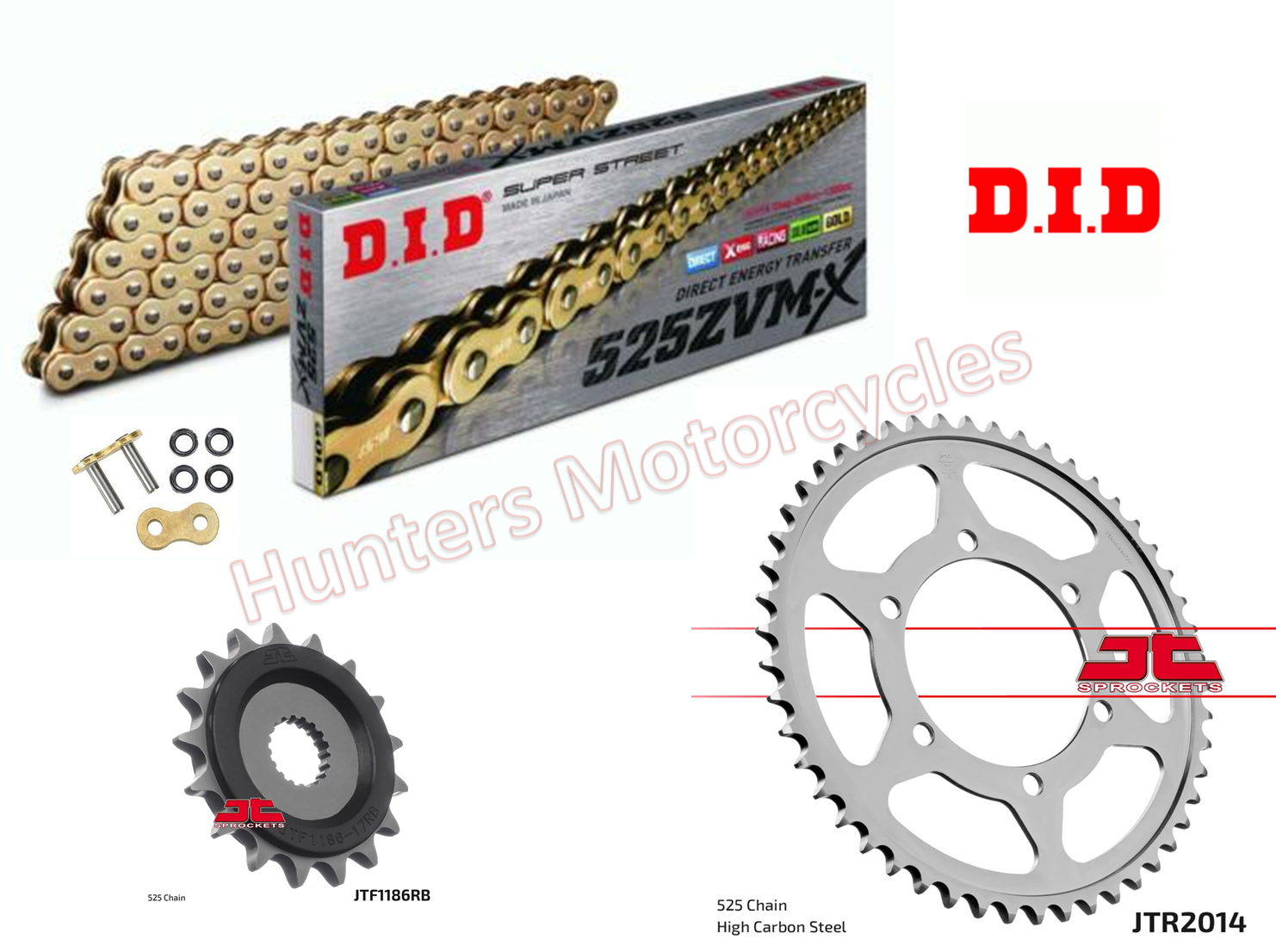 Triumph 1200 Thruxton R JT Gold X-Ring Chain and Quiet JT Sprocket Kit ...